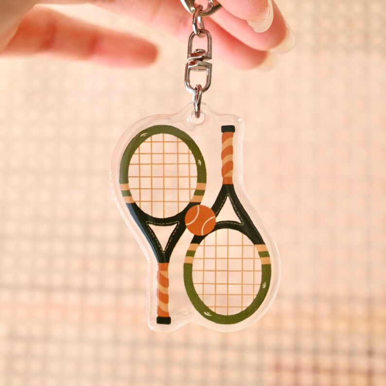 Personalized Tennis Keychain Custom Tennis Bag Charm Cute Tennis Gift ...