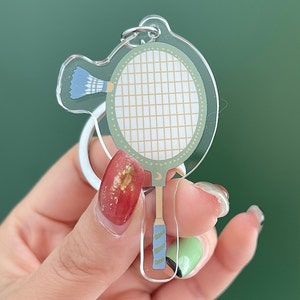 Badminton Racket Keychain | Unique Badminton Bag Charm | Badminton Gift ...