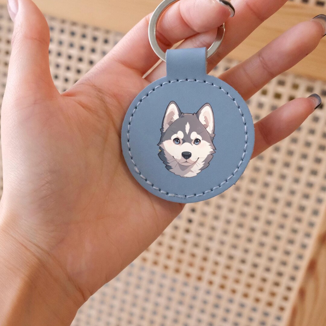 Personalized Dog Leather Keychain | Cute Personalized Dog Keychain ...