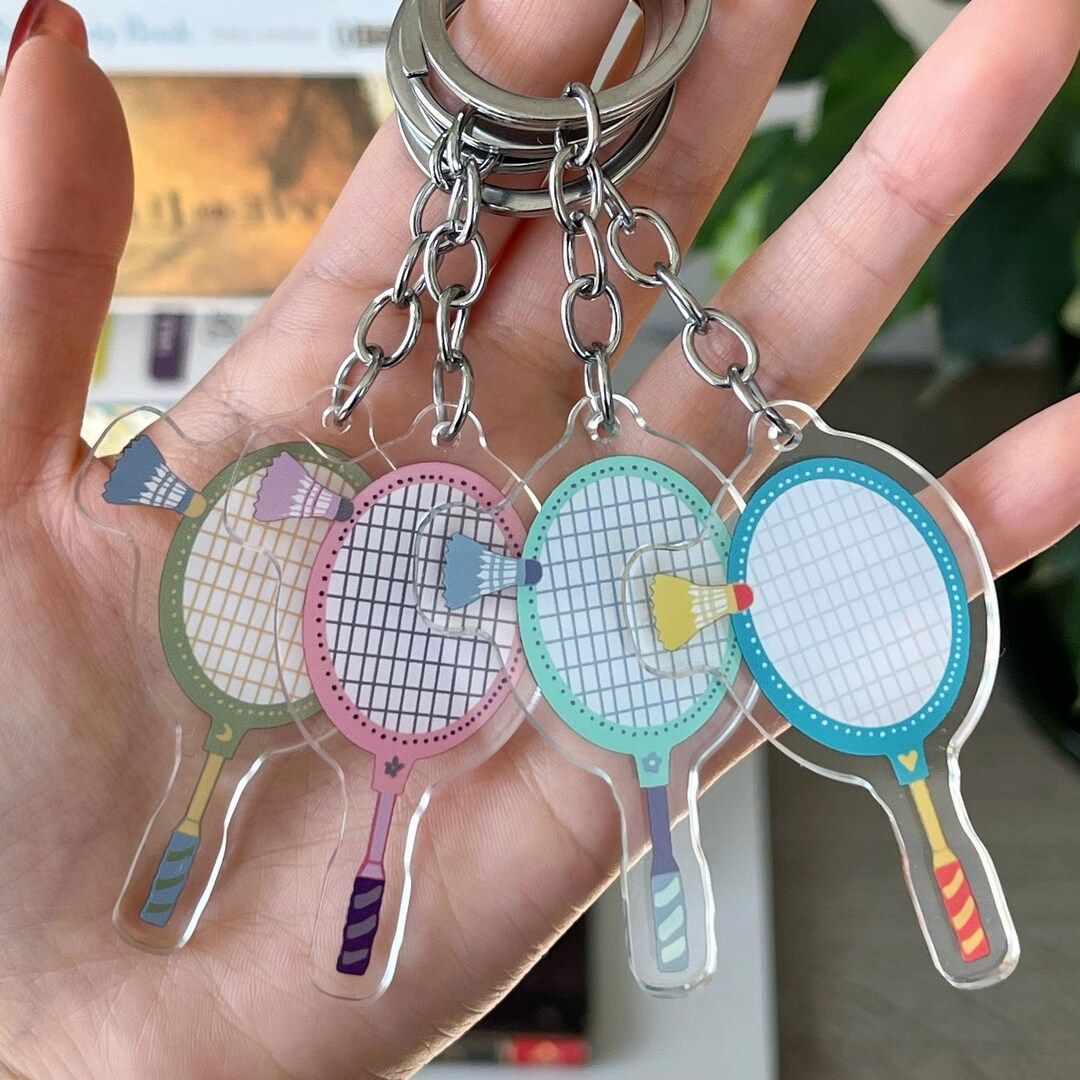 Badminton Racket Keychain | Unique Badminton Bag Charm | Badminton Gift ...