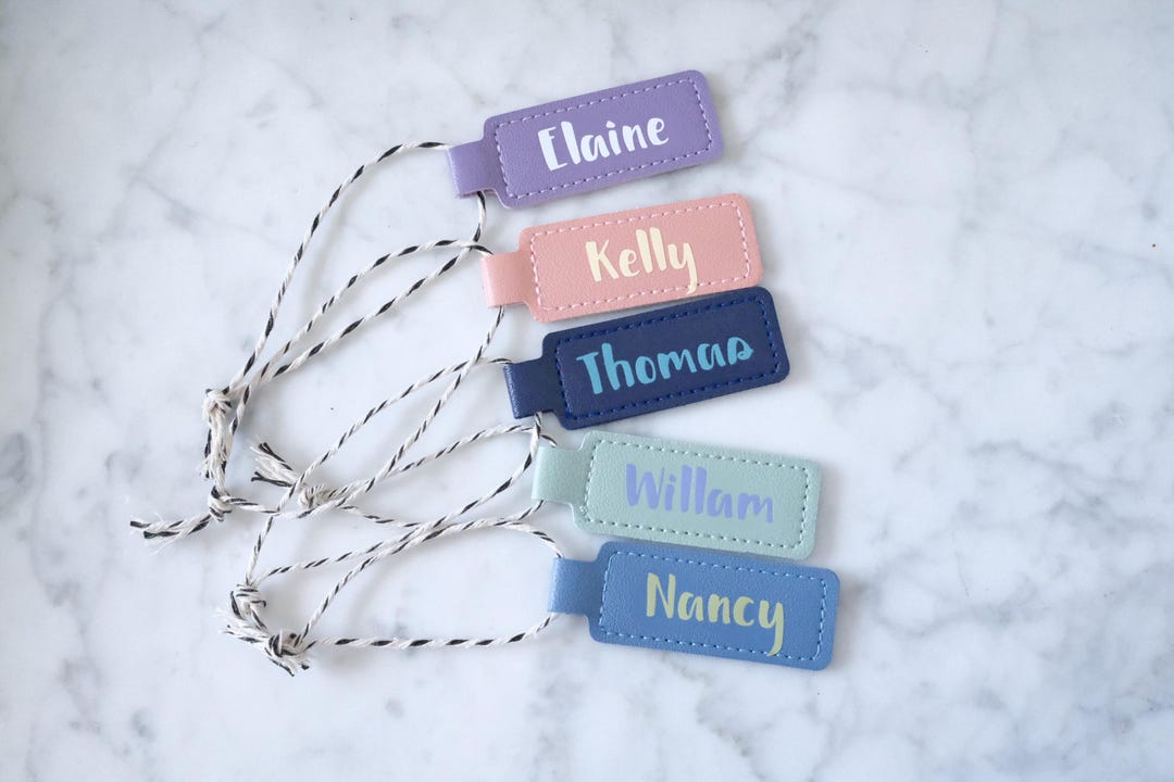 Custom Leather Name Tags – Bulk Order | Personalized Tags for Weddings ...