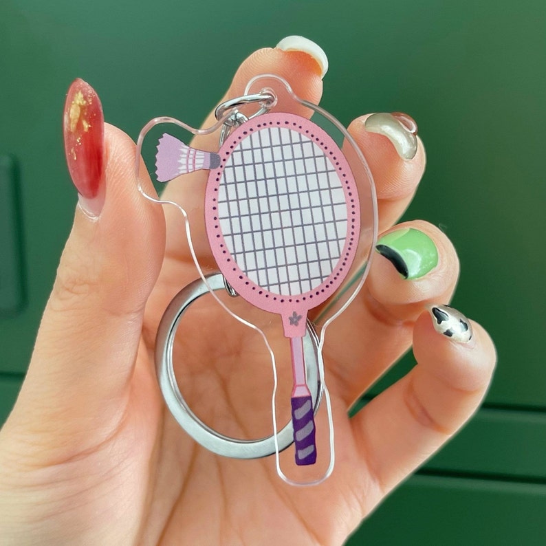 Badminton Racket Keychain | Unique Badminton Bag Charm | Badminton Gift ...