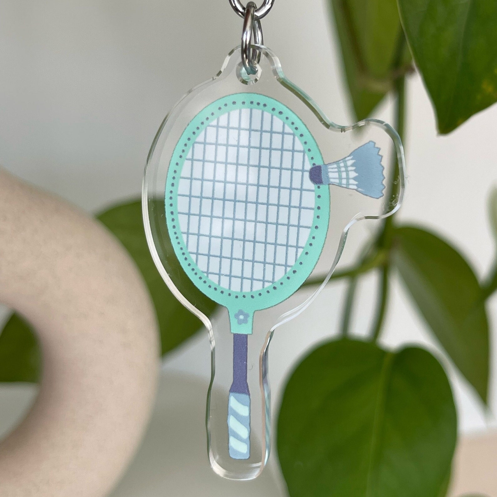 Badminton Racket Keychain | Unique Badminton Bag Charm | Badminton Gift ...