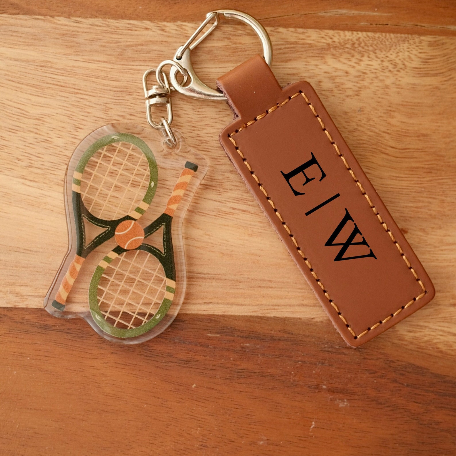 Personalized Tennis Keychain Custom Tennis Bag Charm Cute Tennis Gift ...