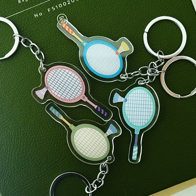 Badminton Racket Keychain | Unique Badminton Bag Charm | Badminton Gift ...