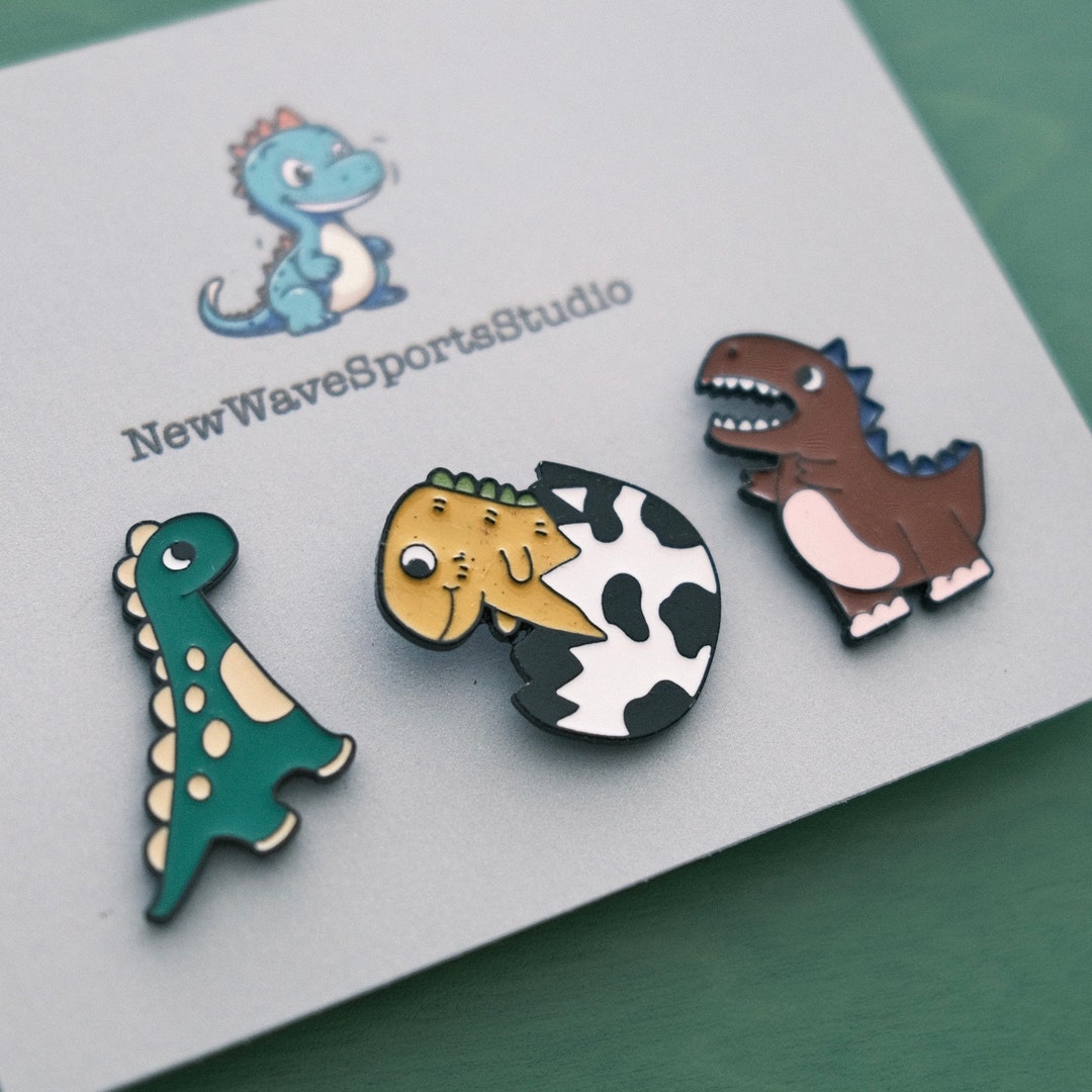 Set of 3 Dinosaur Enamel Pin Cute Dino Pin Mini Dinosaur Pin Cute ...