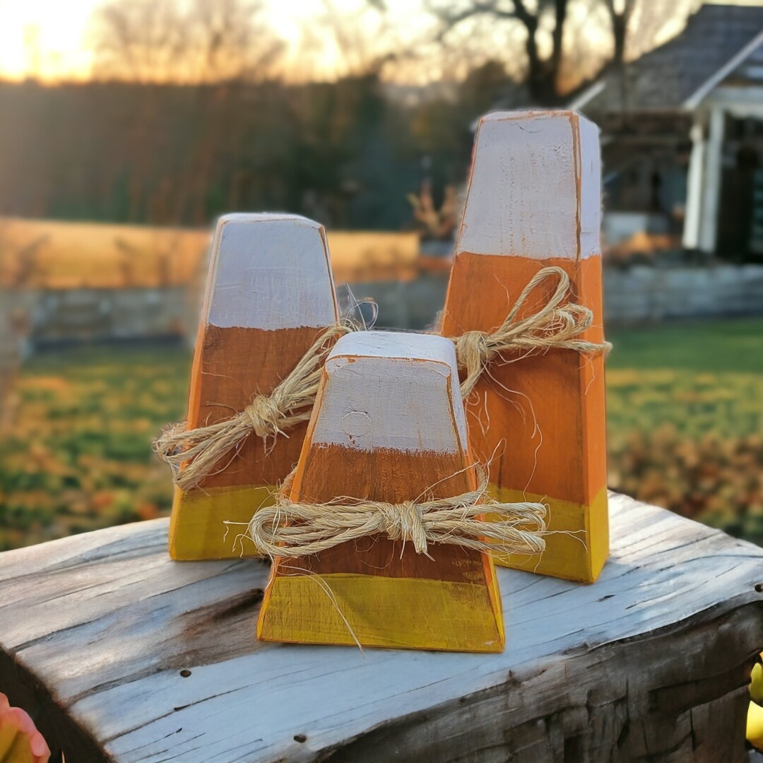 Rustic Wood Candy Corn - Fall Decor (set of 3) - Etsy