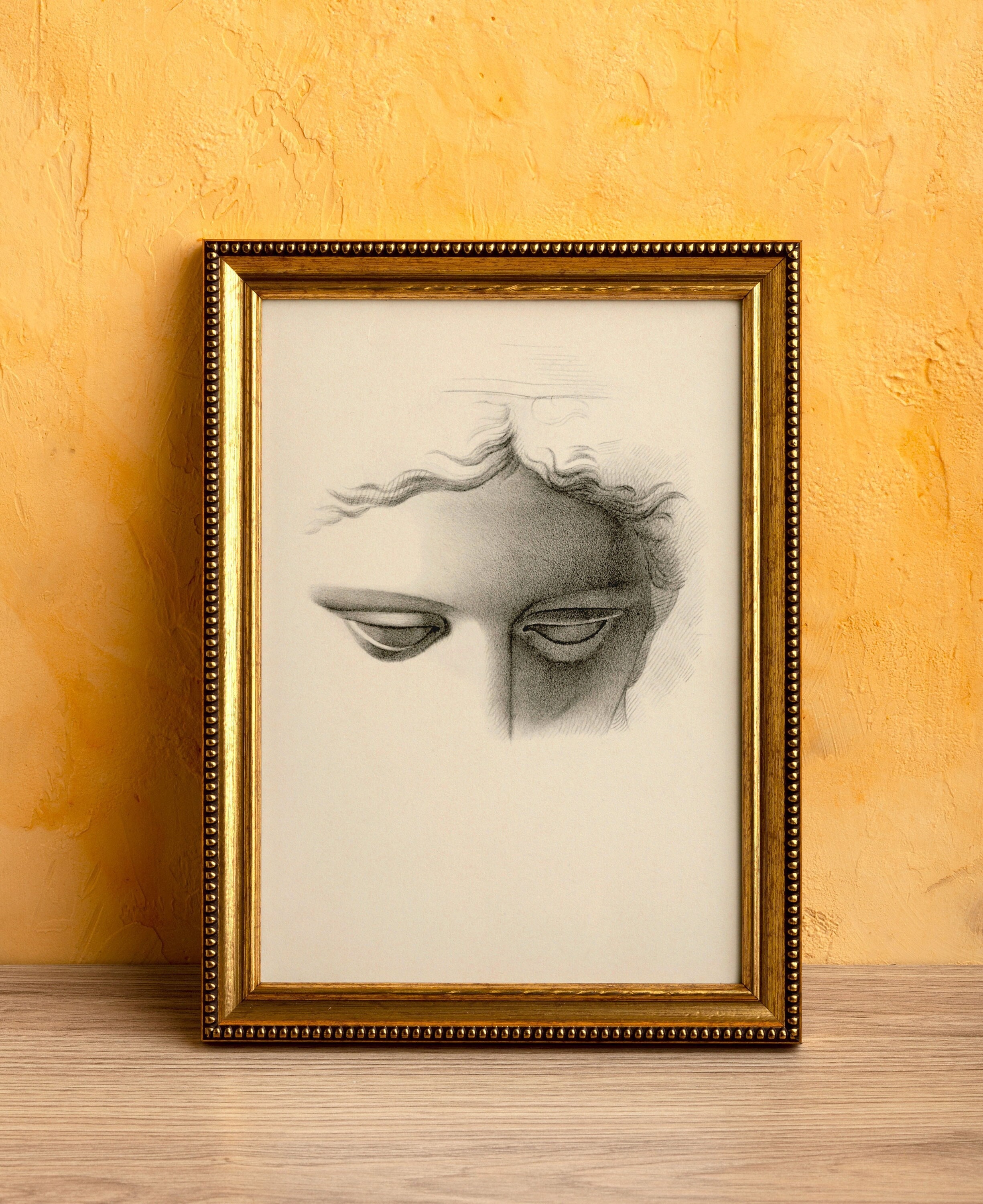 Study of a Vintage Greek Statue Drawing - High Resolution Sketch ...