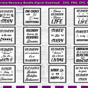 Inspirational Recovery and Sobriety SVG Bundle Digital - Etsy