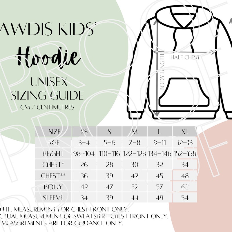 Dtf Sizing Chart - Etsy