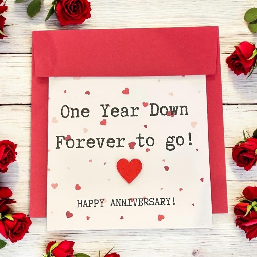 Handmade Anniversary Card | Red Heart, Forever to Go - Etsy