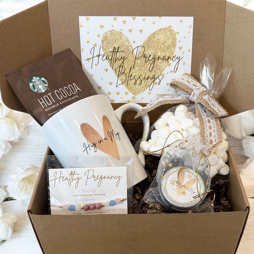 Healthy Pregnancy Gift Box Hot Chocolate Marshmallows Crystalbracelet ...