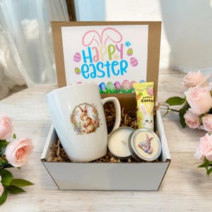 Happy Easter Gift Box – Adorable Bunny or Spring Mug, Mini Vanilla Candle and Marshmallow ...