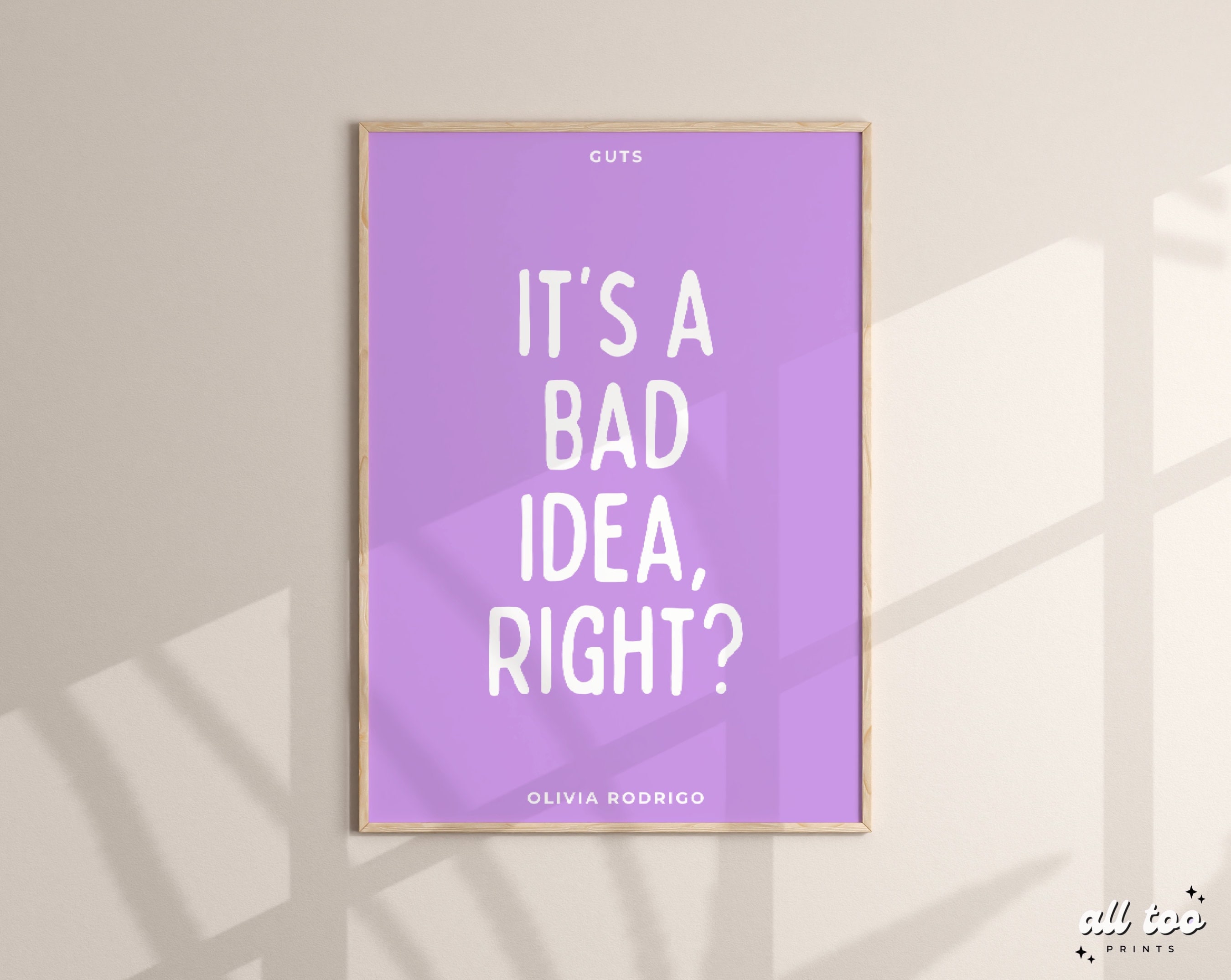 Olivia Rodrigo Bad Idea Right Poster | Olivia Rodrigo Merch by Justin ...