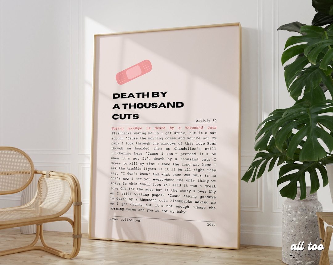 Taylor Swift Death by A Thousand Cuts Lyric Poster Swiftie Merch Taylor ...