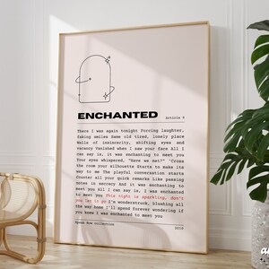 Taylor Swift Enchanted Lyric Poster Taylor Swift Poster Swiftie Merch ...
