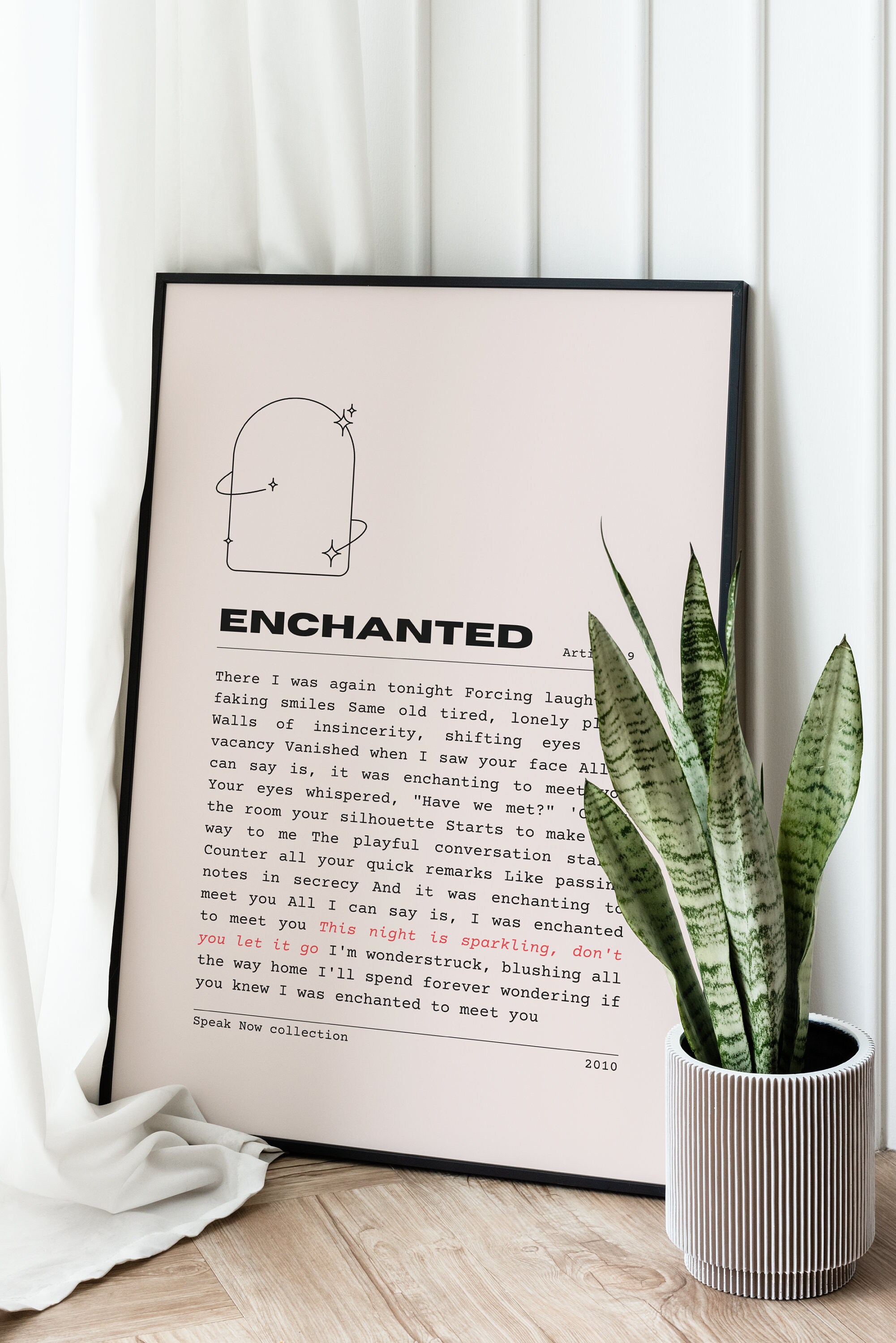 Taylor Swift Enchanted Lyric Poster Taylor Swift Poster Swiftie Merch ...