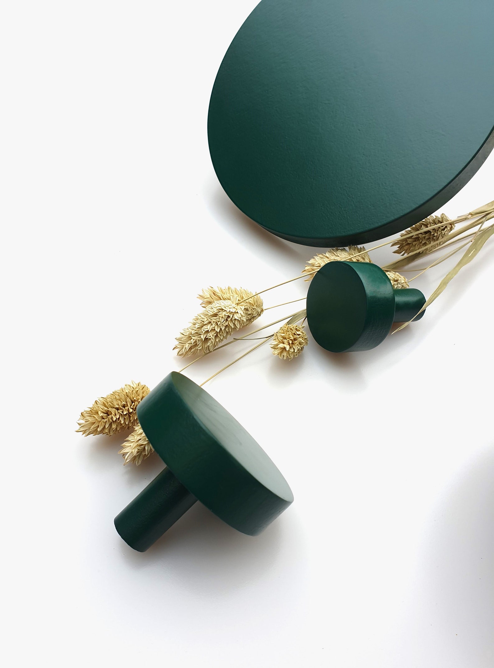 Green Nordic Wooden Wall Hooks, Set of 5 - Etsy