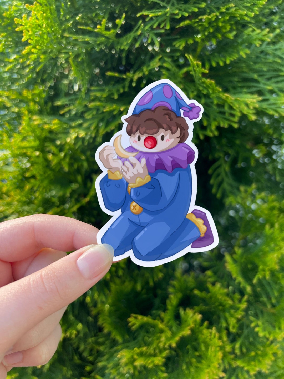 Blue Clown Oc With Moon Sticker - Etsy