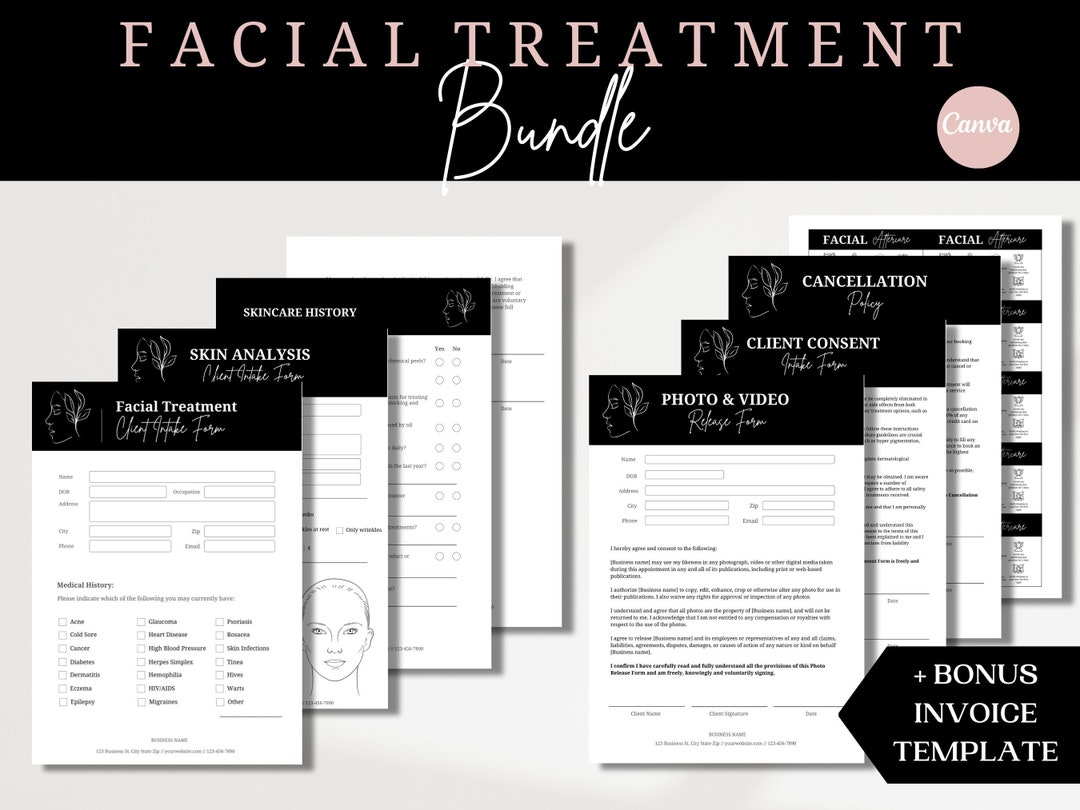 Facial Consent Form, Esthetician Consent Forms, Esthetician Forms ...