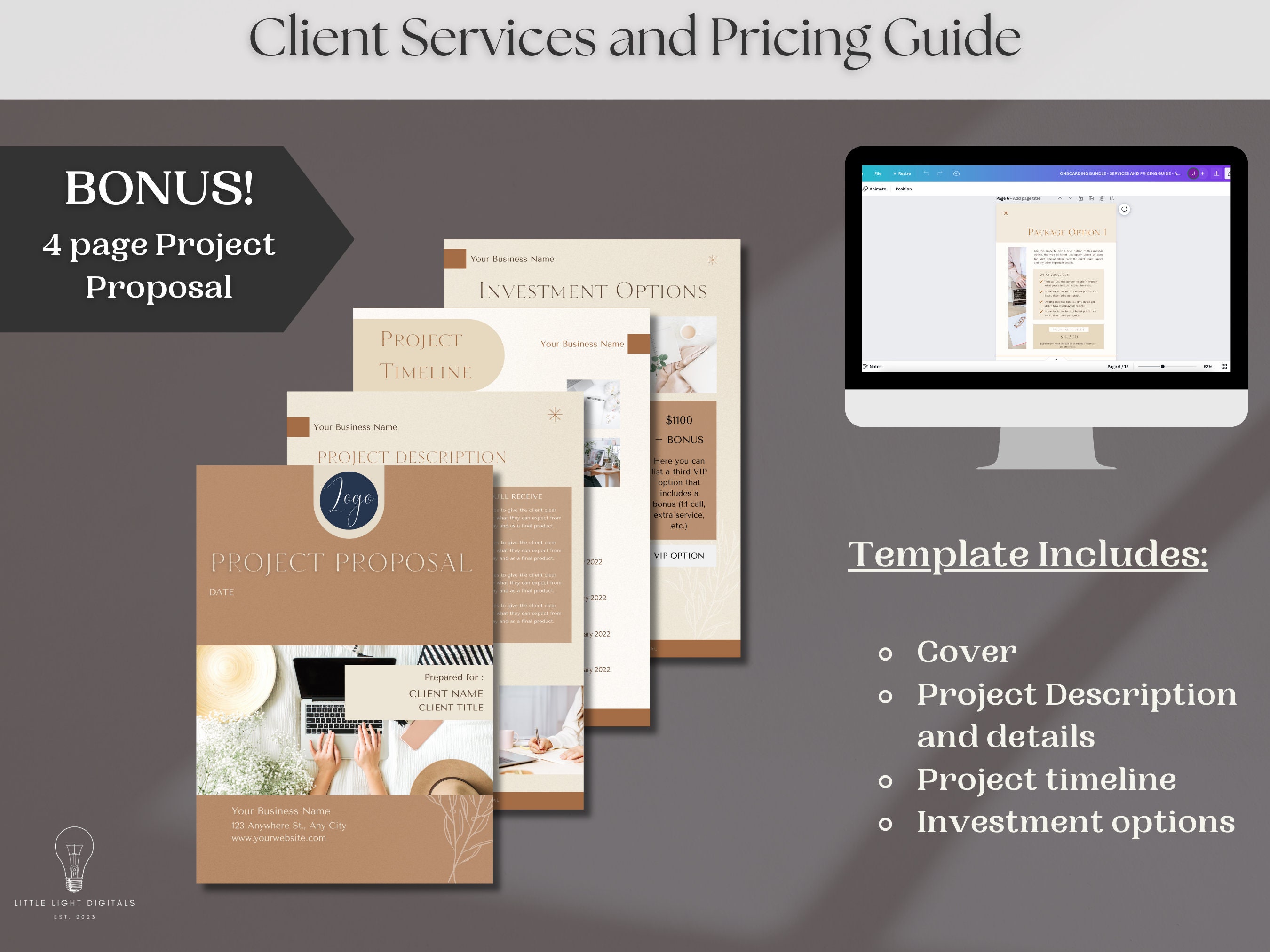 Modern Services and Pricing Guide Template, New Client Welcome Packet ...