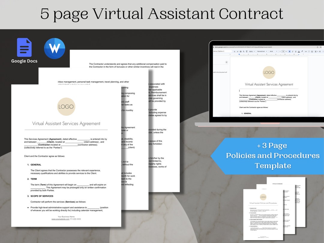 Virtual Assistant Contract, Virtual Assistant Contract Template ...