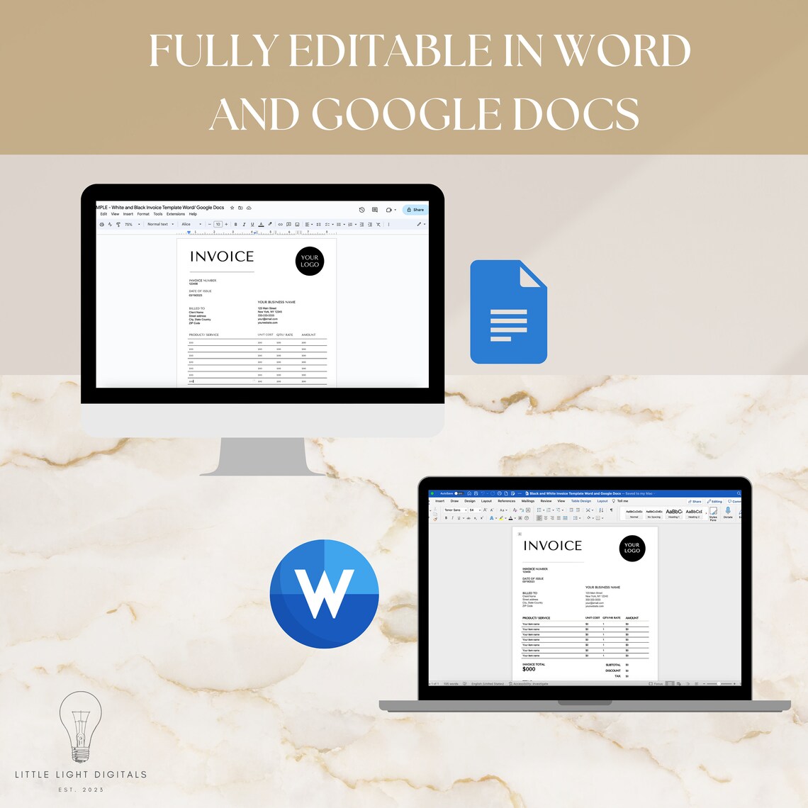 Invoice Template Word, Invoice Template for Small Business, Invoice ...