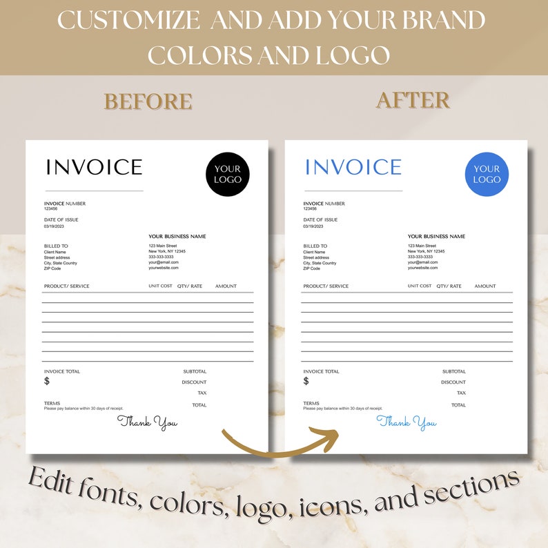 Invoice Template Word, Invoice Template for Small Business, Invoice ...