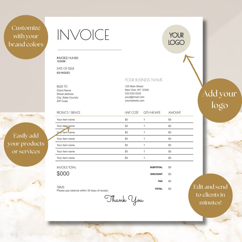 Invoice Template Word, Invoice Template for Small Business, Invoice ...