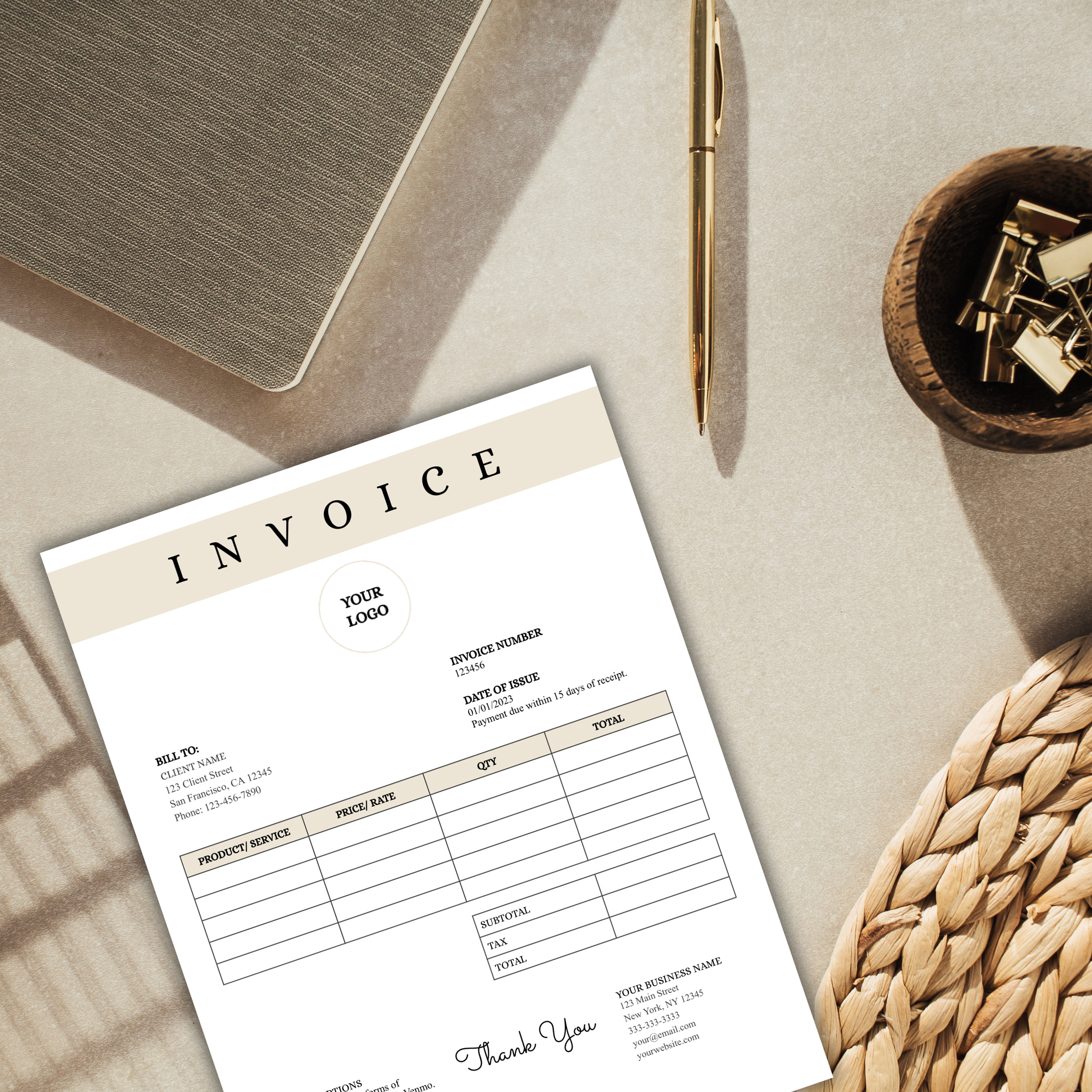 Invoice Template Word, Invoice Template for Small Business, Invoice ...