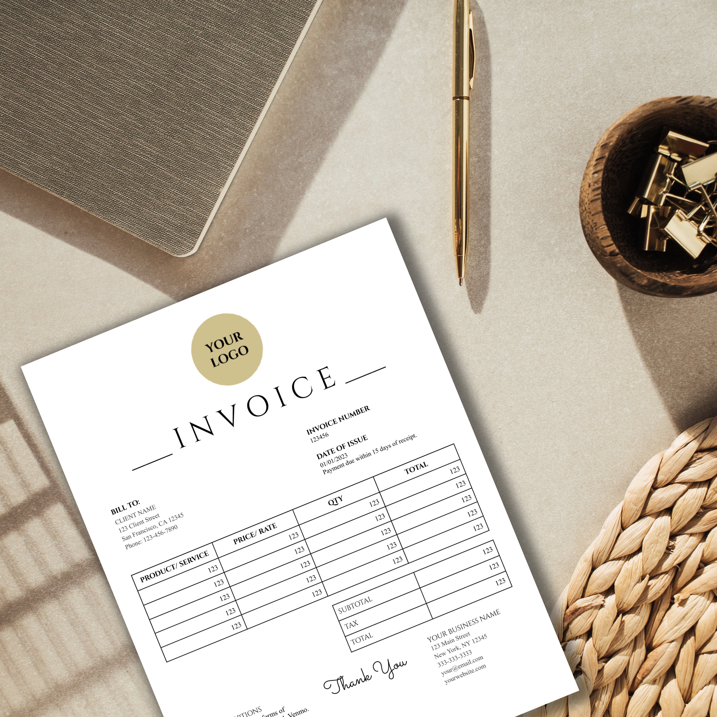 Invoice Template Word, Invoice Template for Small Business, Invoice ...