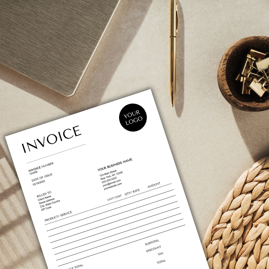 Invoice Template Word, Invoice Template for Small Business, Invoice ...
