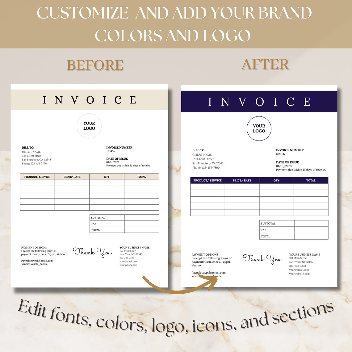 Invoice Template Word, Invoice Template for Small Business, Invoice ...