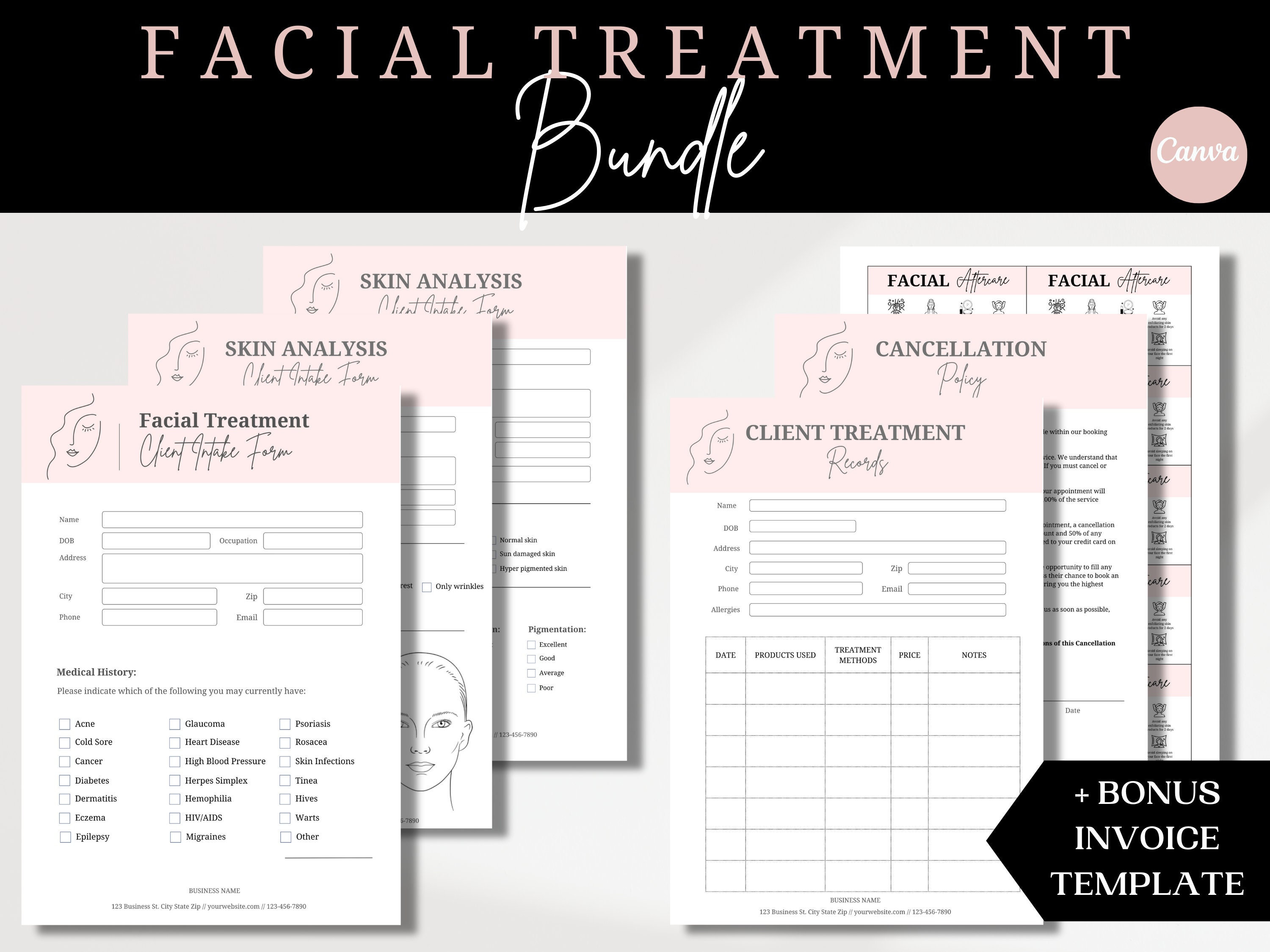 Facial Consent Form, Esthetician Consent Forms, Esthetician Forms ...