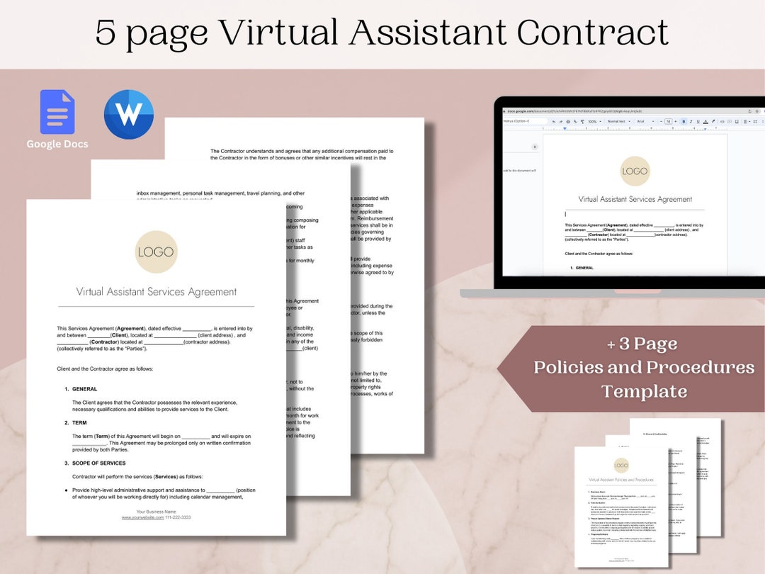 Virtual Assistant Contract, Virtual Assistant Contract Template ...