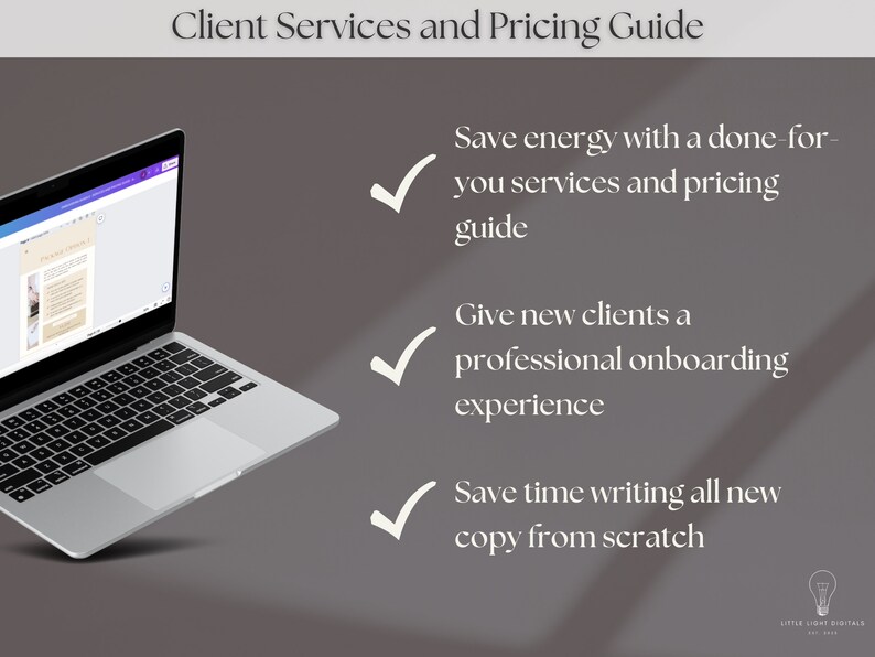 Modern Services and Pricing Guide Template, New Client Welcome Packet ...