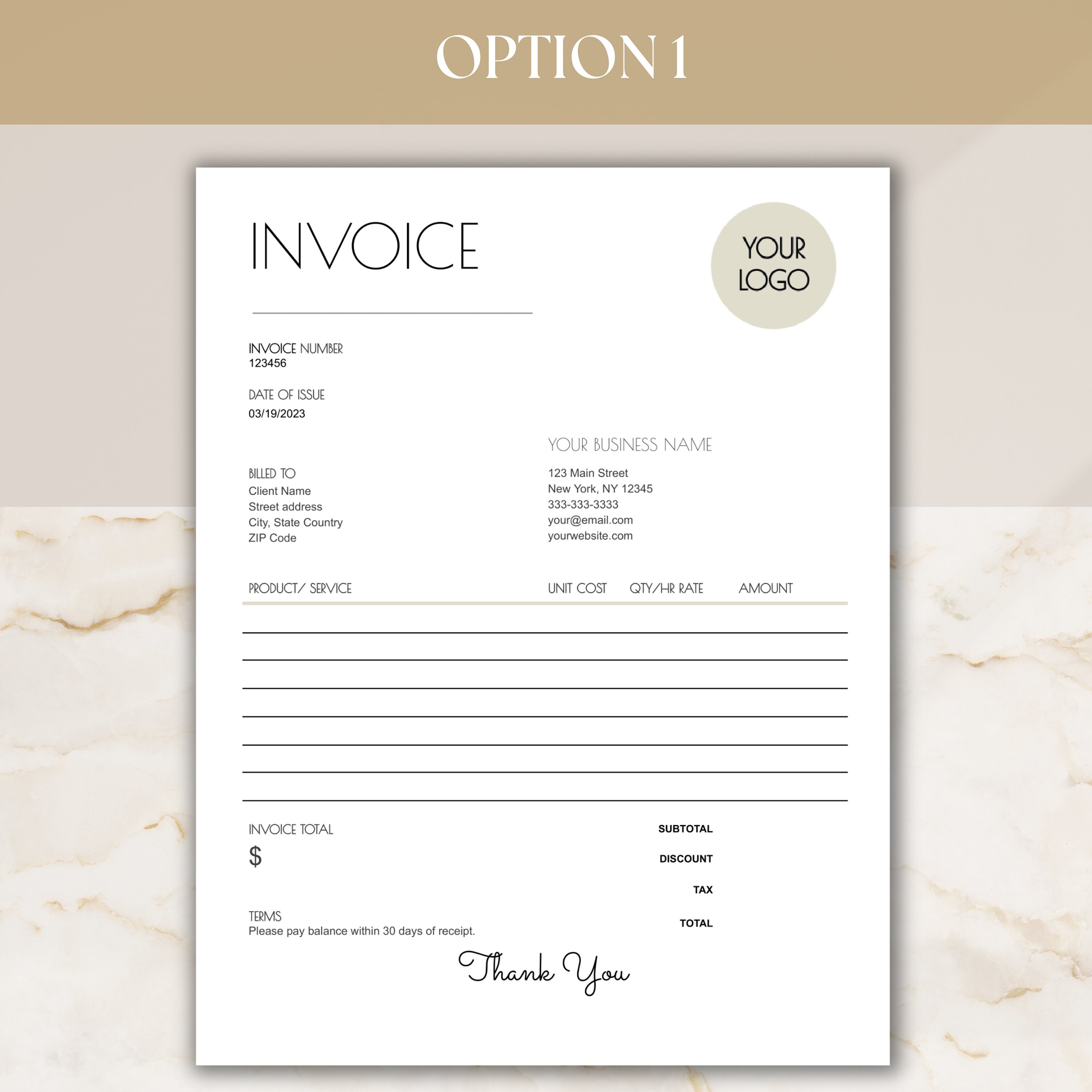 Invoice Template for Small Business, Invoice Template Word, Bundle of 3 ...