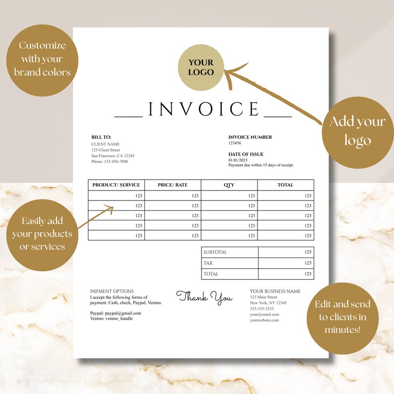 Invoice Template Word, Invoice Template for Small Business, Invoice ...