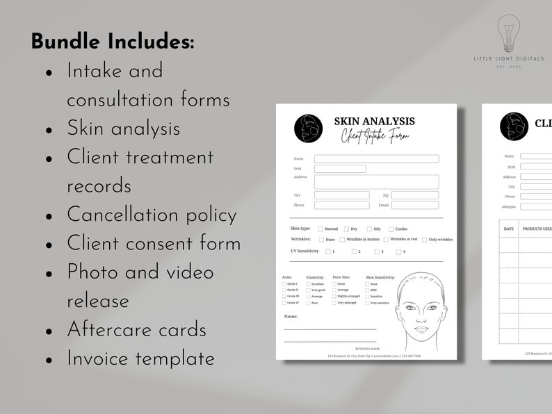 Facial Consent Form, Esthetician Consent Forms, Esthetician Forms ...