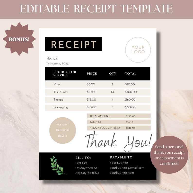 Invoice Template, Invoice Template for Small Business, Small Business ...