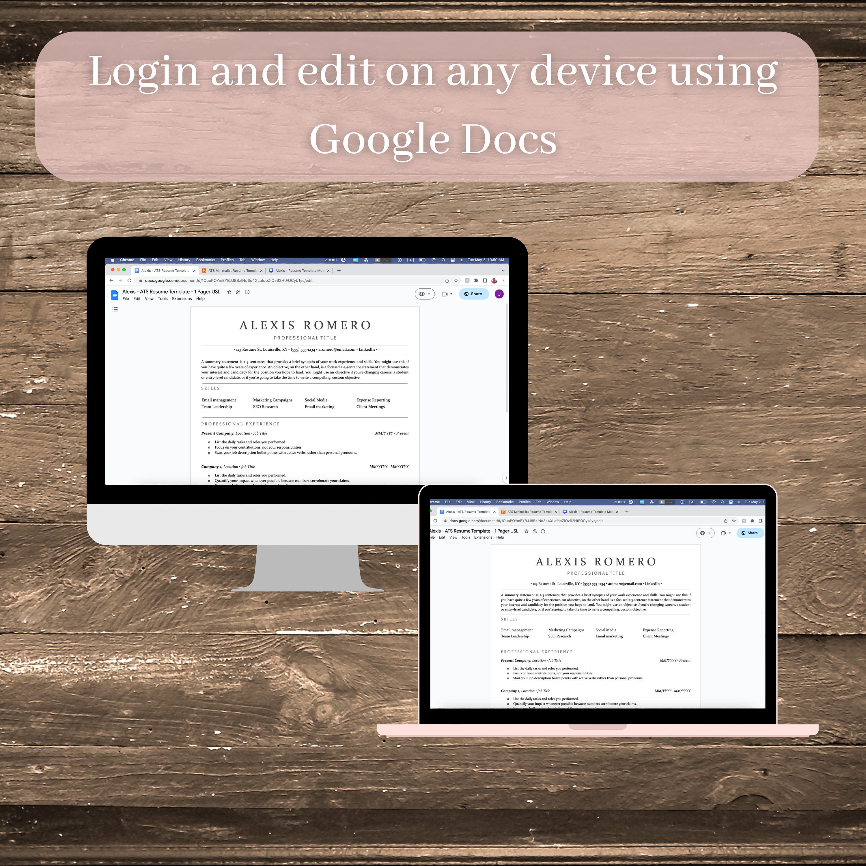 ATS Friendly Resume Template Google Docs, ATS Compatible Resume ...