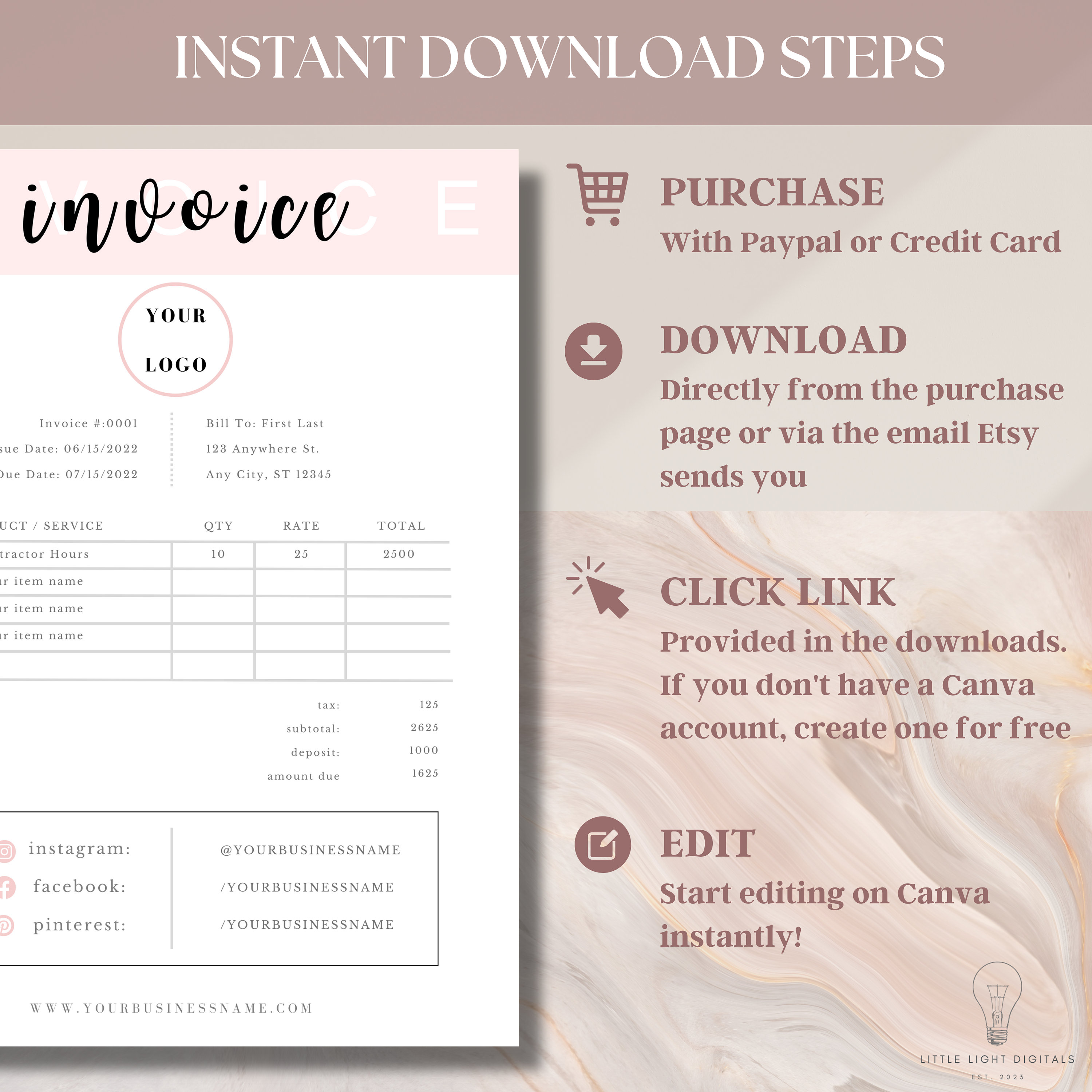 Invoice Template, Invoice Template for Small Business, Invoice Template ...