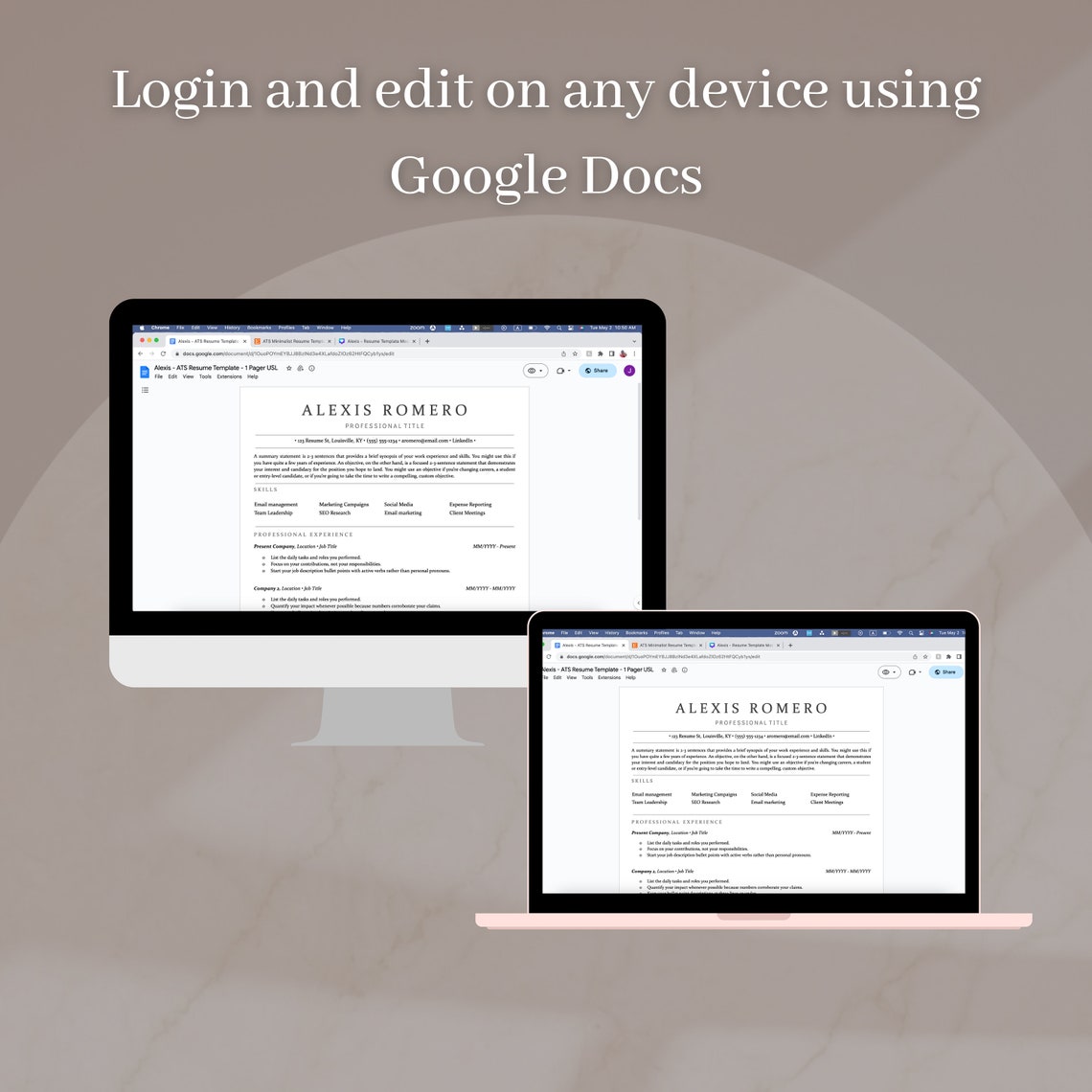 Resume Template Google Docs, Google Docs Resume Template, Google Docs ...
