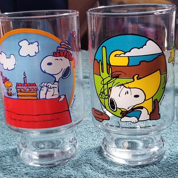 Snoopy Glass - Etsy