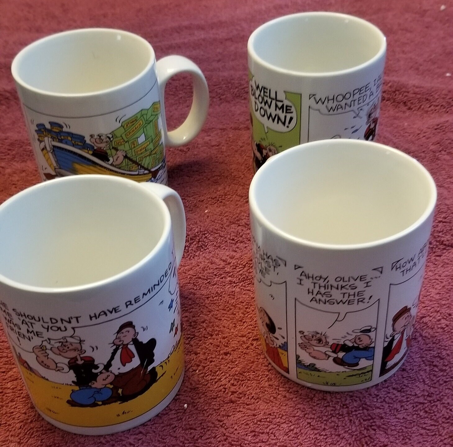 Set of Vintage Popeye and Friends Mugs/bowl - Etsy