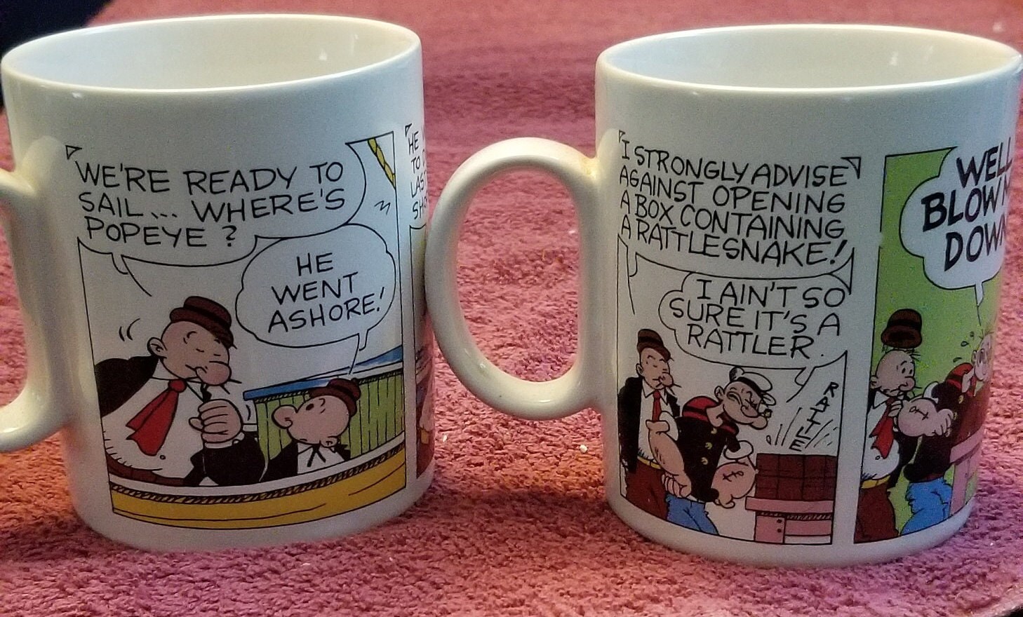 Set of Vintage Popeye and Friends Mugs/bowl - Etsy