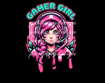 Gamer Girl SVG File Png Jpg, Dxf Easy to Cut Files for Cricut ...