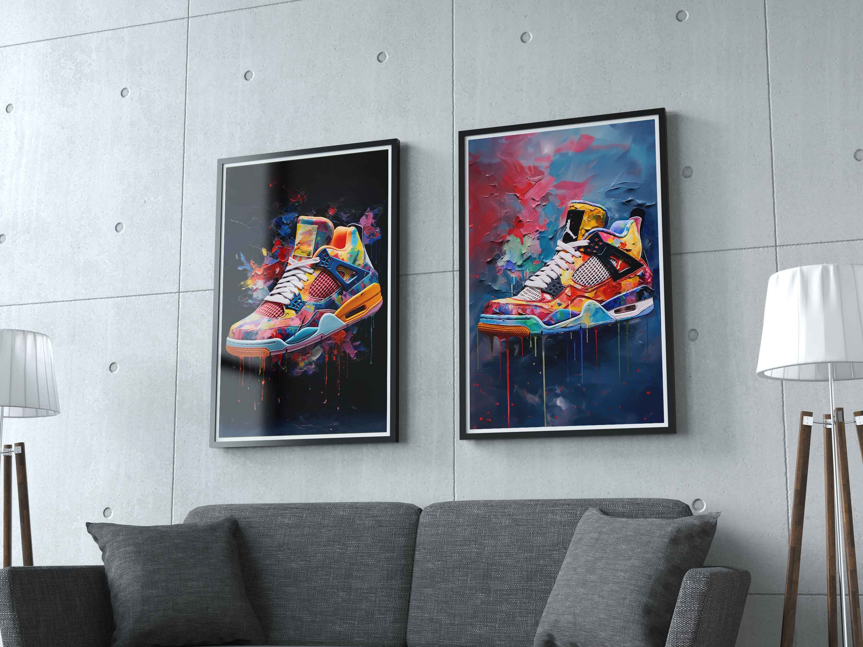 Watercolour Inspired by Jordan Four Pk2 Digital Art Download - Etsy