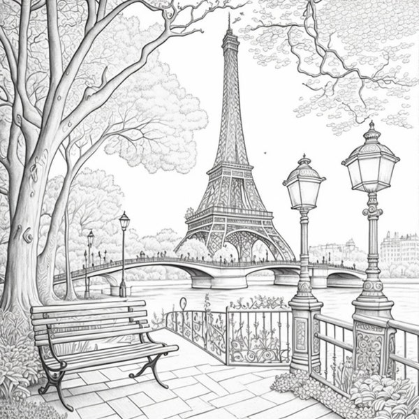 Landmark Coloring Pages - Etsy