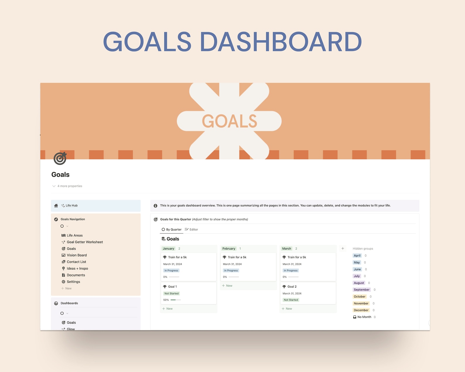 All-in-one Notion Life Hub — Notion Hub to Organize Your Life — Goals ...